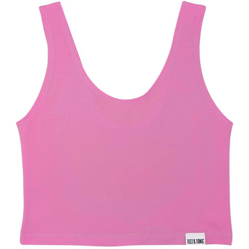 Bubblegum Organic Cotton Cropped Tank Top